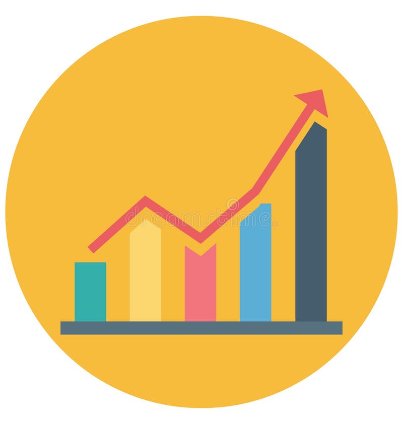 Growth Graph Color Icon Isolated and Vector that Can Be Easily Modified ...