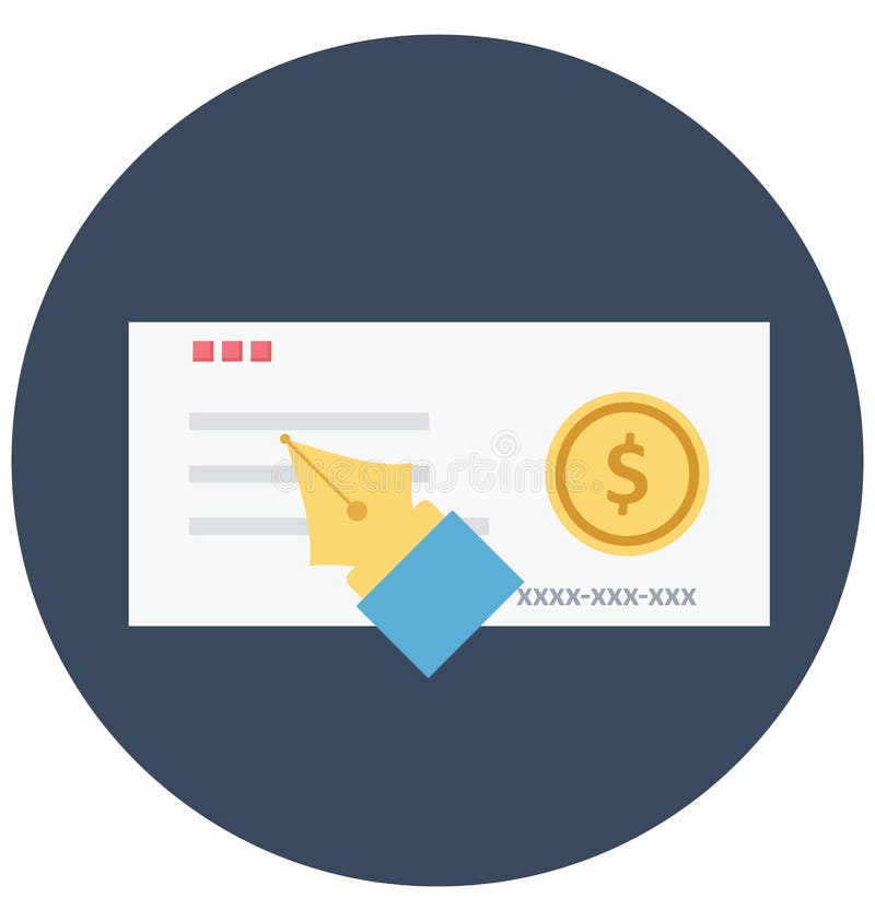 Cheque Signing Color Icon Isolated and Vector that Can Be Easily ...
