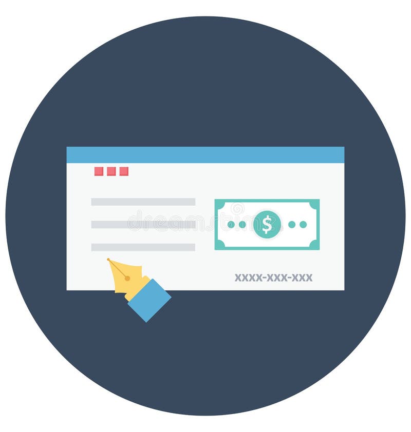 Cheque Color Icon Isolated and Vector that Can Be Easily Modified or ...