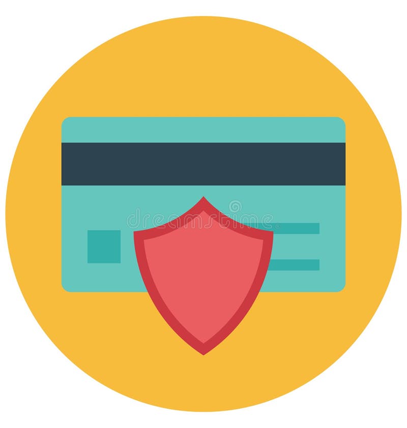 Card Protection Color Icon Isolated and Vector that Can Be Easily ...