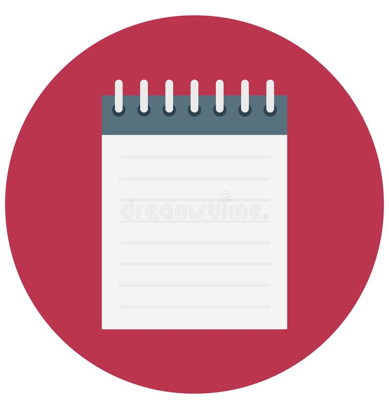 Notepad Color Isolated Vector Icon that Can Be Easily Modified or Edit ...