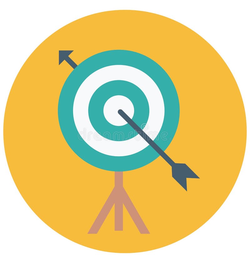 Bullseye Color Isolated Vector Icon that Can Be Easily Modified or Edit ...