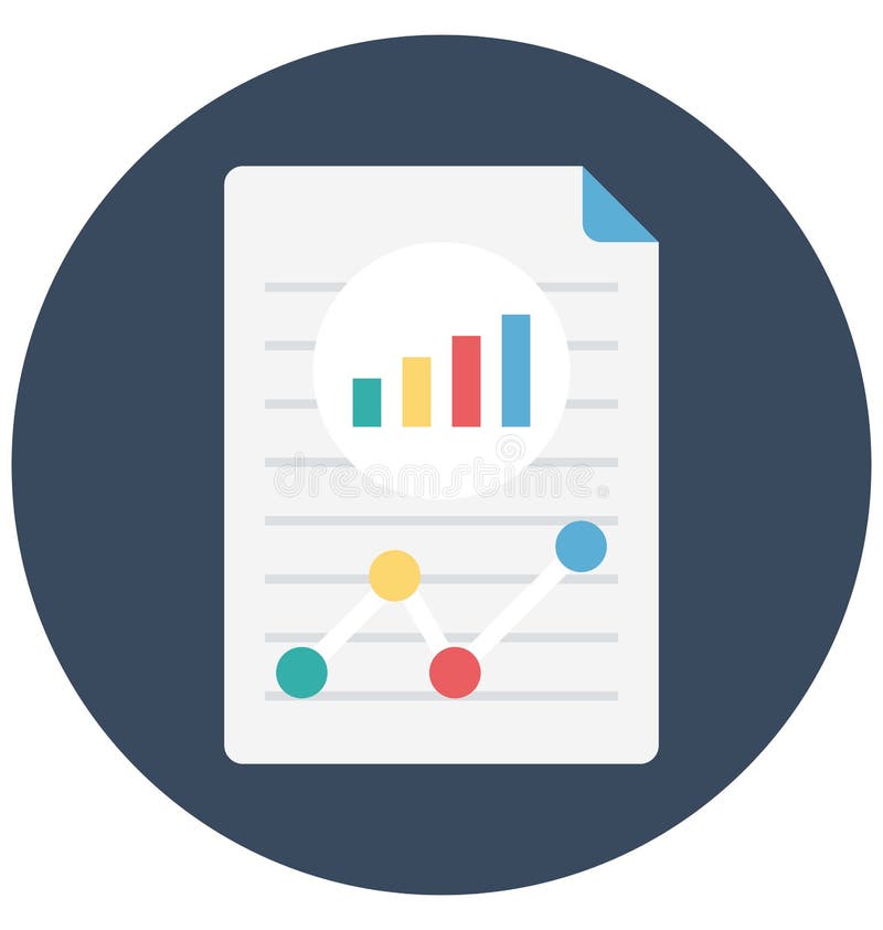 Graph Report Color Isolated Vector Icon that Can Be Easily Modified or ...