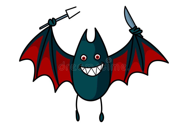 Cartoon Illustration of Bat Stock Vector - Illustration of drawing ...