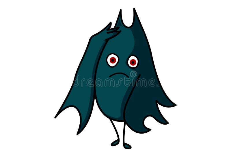 Cartoon Sad Bat stock vector. Illustration of clipart - 47477951