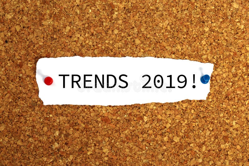 Trends 2019 heading stock photo. Image of noticeboard - 137381164