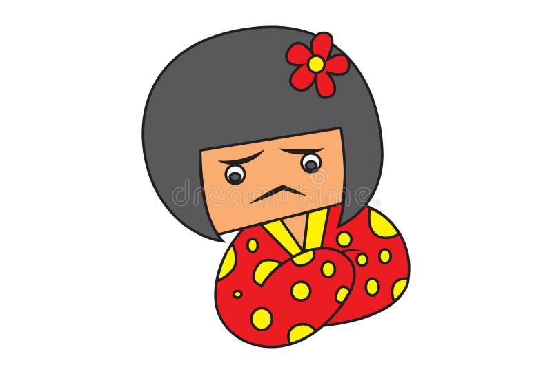 Cartoon Illustration of Chinese Girl Stock Vector - Illustration of ...