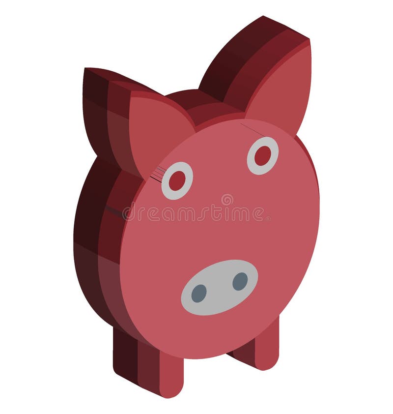 Piggy Bank Color Icon Isolated and Vector that Can Be Easily Modified ...