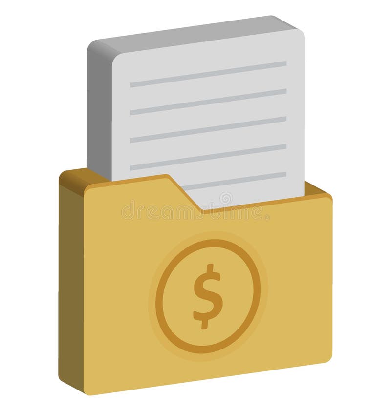 File Folder Color Icon Isolated and Vector that Can Be Easily Modified ...