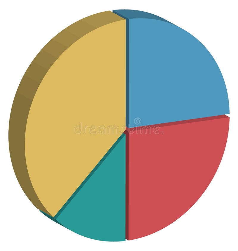 Pie Chart Color Icon Isolated and Vector that Can Be Easily Modified or ...