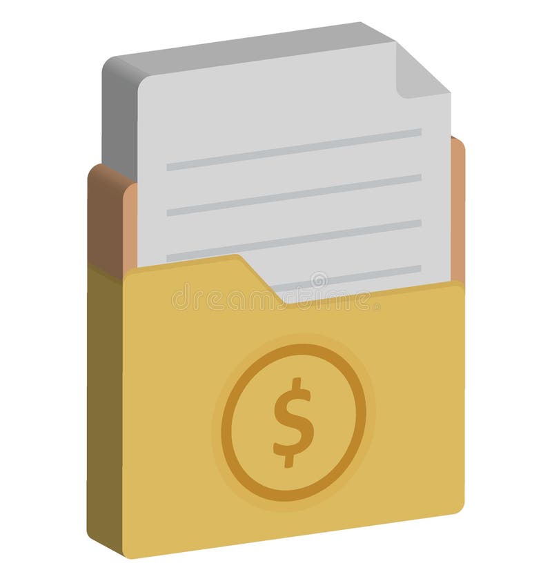 File Folder Color Icon Isolated and Vector that Can Be Easily Modified ...