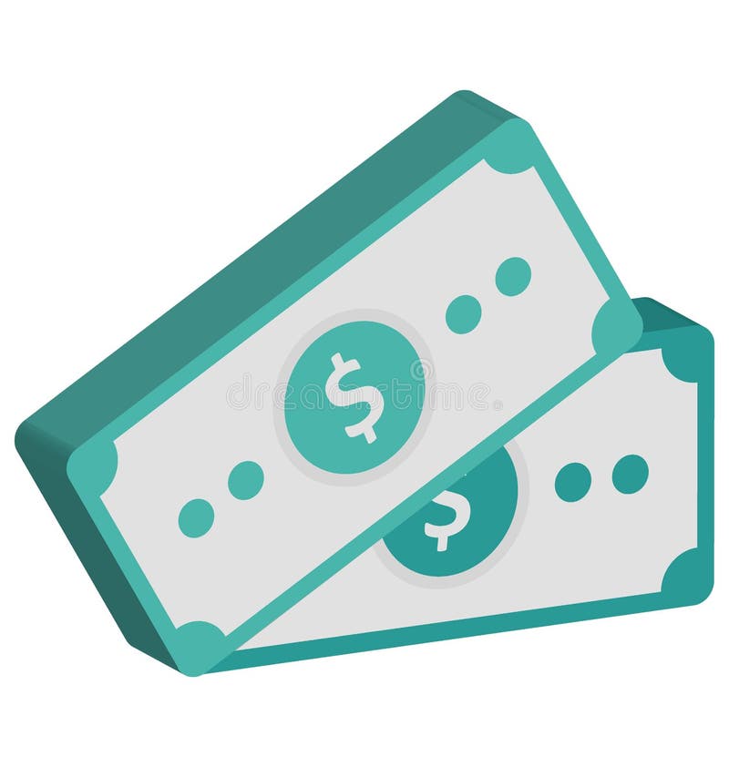 Banknote Color Icon Isolated and Vector that Can Be Easily Modified or ...
