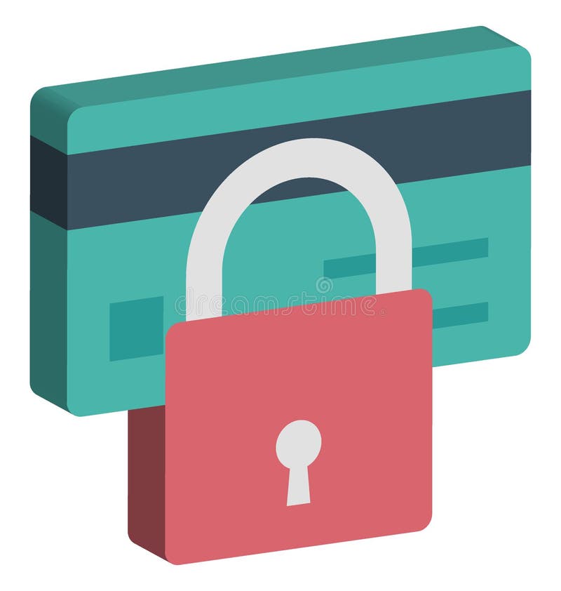 Card Locked Color Icon Isolated and Vector that Can Be Easily Modified ...