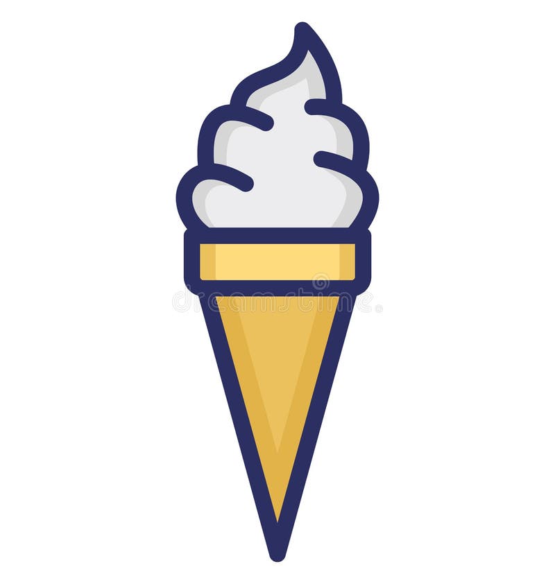 Ice Cone Isolated Vector Icon that Can Be Easily Modified or Edit Stock ...