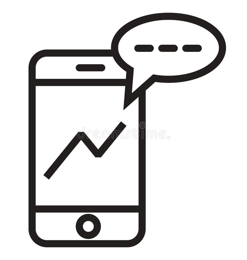 Mobile Chatting Vector Icon Easily Stock Vector - Illustration of ...