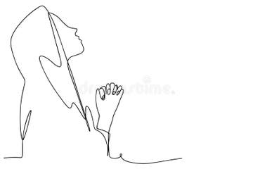 Continuous Line Art One Drawing Prayer Stock Illustrations – 243 ...