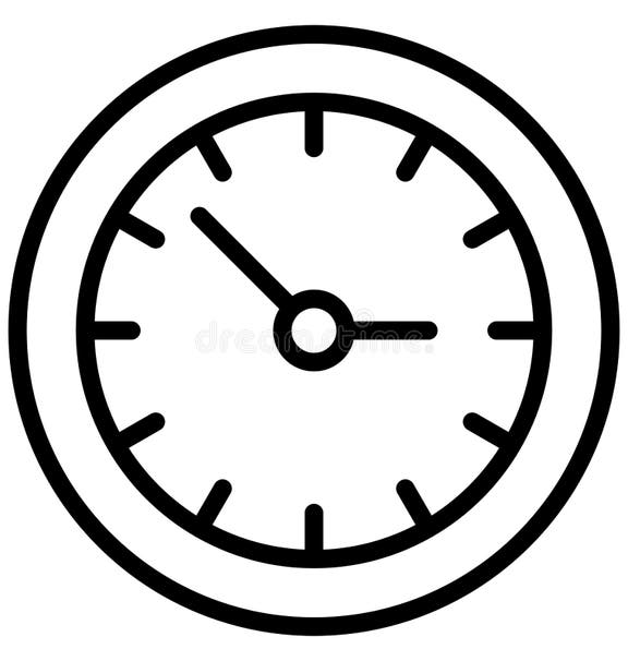 Basic Hour Clock Isolated Vector Icon that Can Be Easily Modified or ...