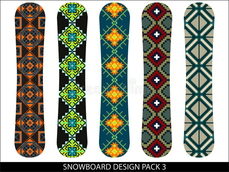 Snowboard design pack stock vector. Illustration of dragon - 25386328
