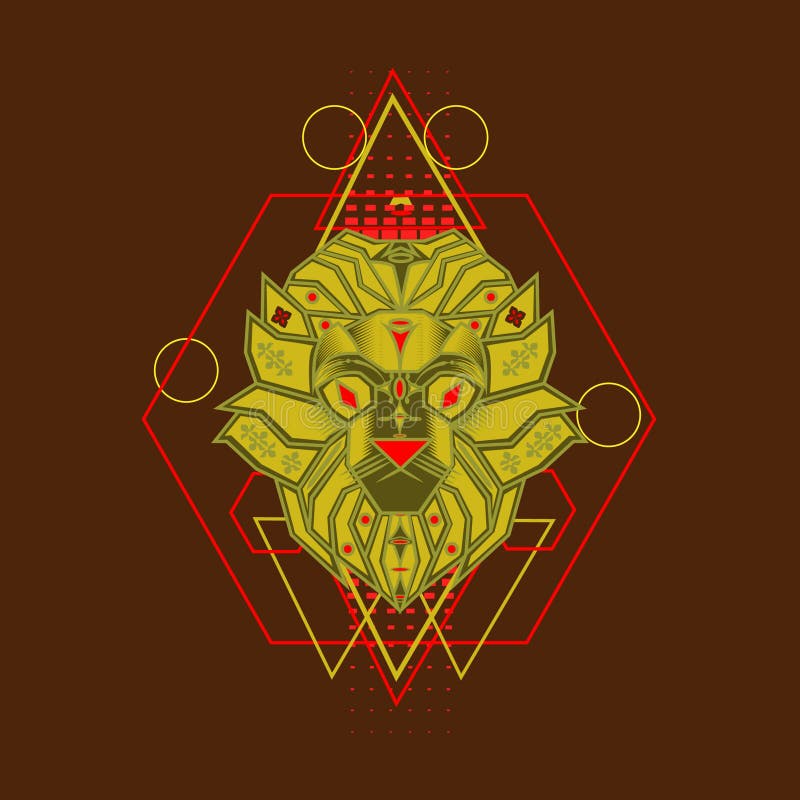 Lion Geometry Stock Illustrations – 721 Lion Geometry Stock ...