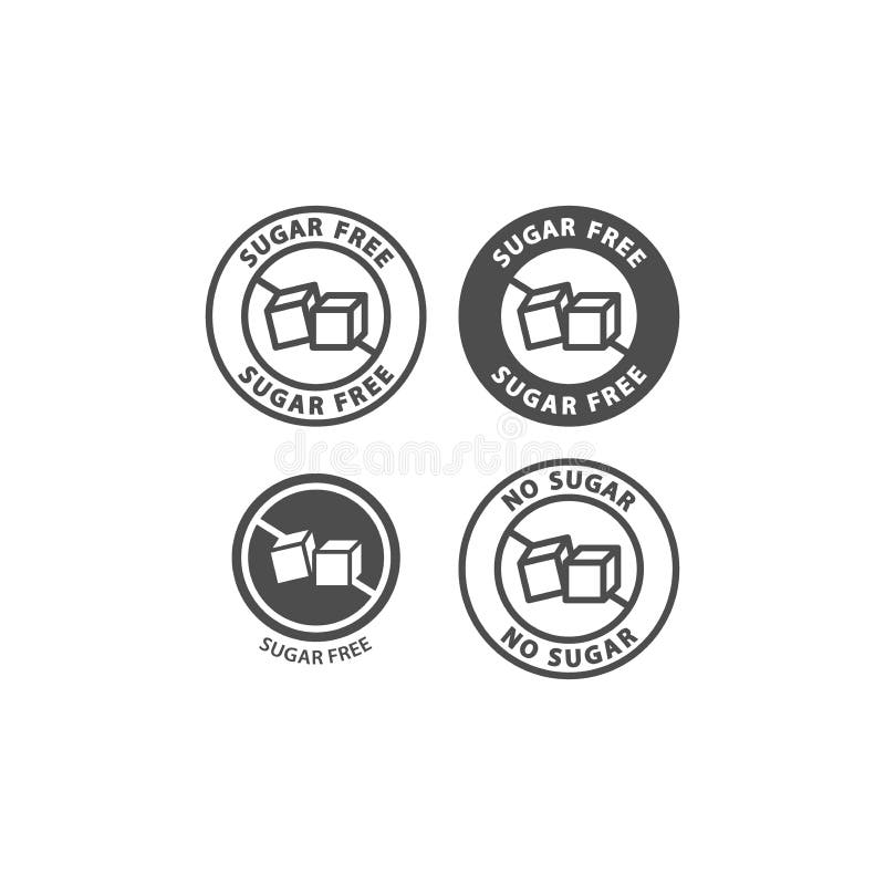 Sugar Free Symbol Vector Sticker. No Sugar Ingredient Black Stamp Label ...