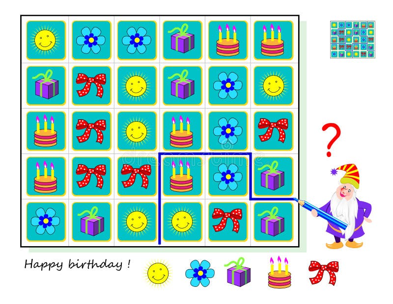 Logic Puzzle Game for Children and Adults. Need To Draw Lines in Grid ...