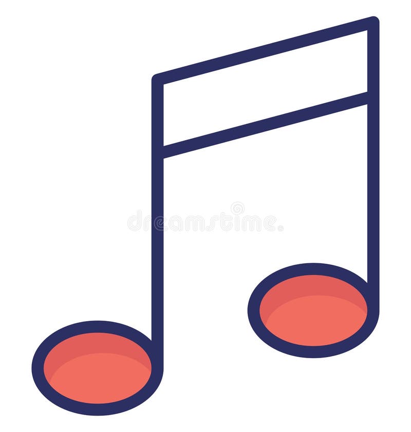 Eighth Note, Music Line Style Vector Icon Which Can Easily Modify or ...