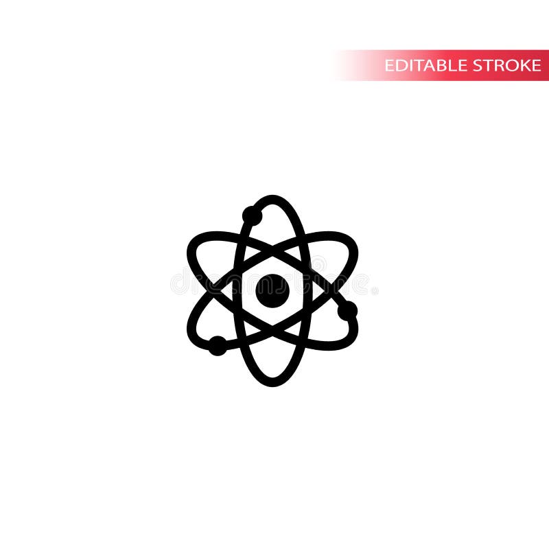 Atom Symbol Simple Black Vector Icon. Stock Vector - Illustration of ...