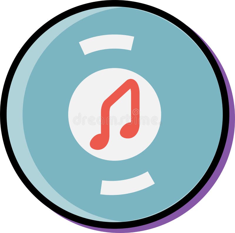 The Unique Music Disc , Icon Flat Design, Blue Disc Music Stock Vector ...