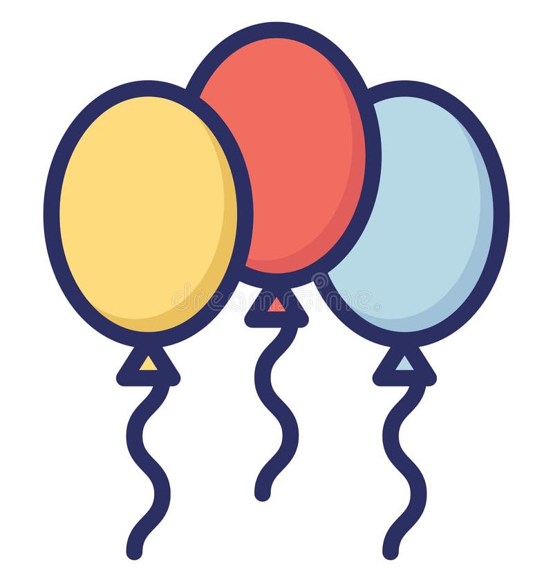 Balloons Vector Icon Which Can Be Easily Modified or Edit Stock ...