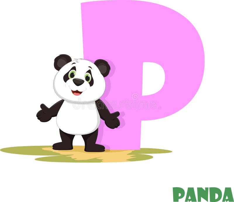 Cute Animal Zoo Alphabet. Letter P for Panda Stock Vector ...