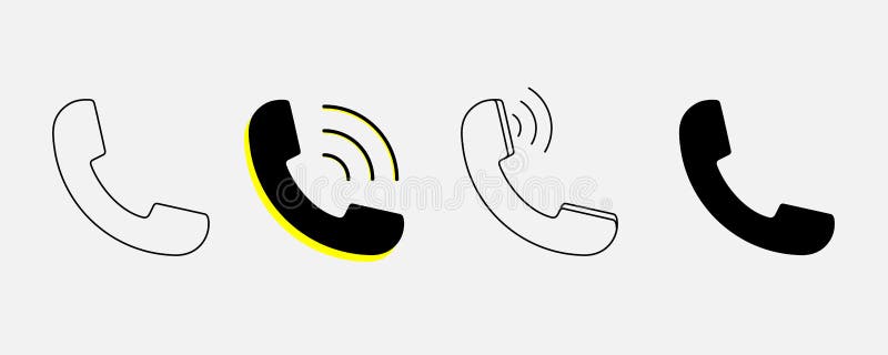 Variation Phone Sign Messenger and Call Icons Vector in Trendy Flat ...