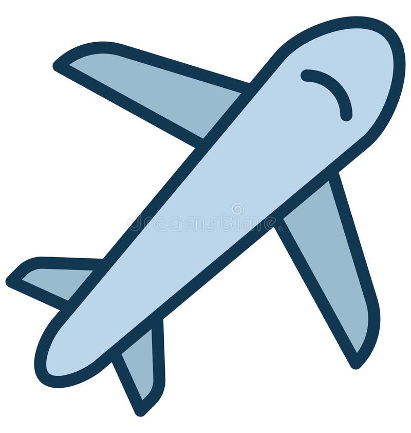 Airplane Vector Icon Which Can Be Easily Modified or Edit in Any Color ...