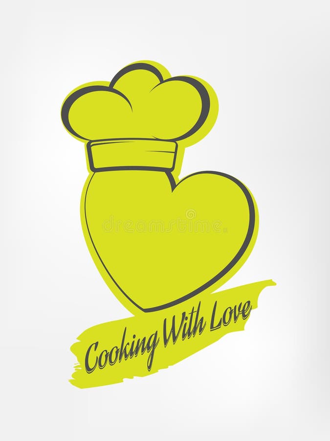 Heart Chef Cartoon Character Serving Food on Tray Stock Vector ...