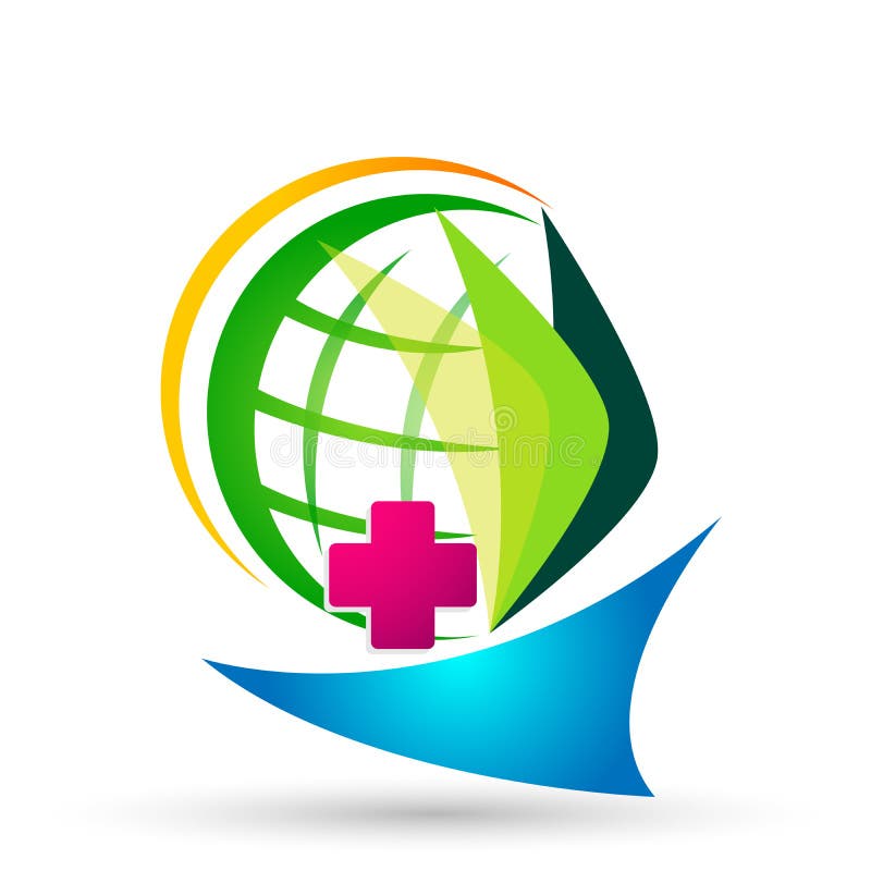 Globe World Boat Medical Ship Sun Sea Water Wave Logo Icon Vector ...