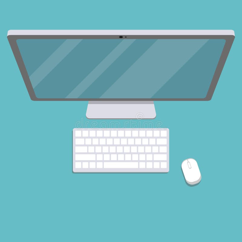 Monitor with Keyboard and Mouse Vector Design Illustration Stock Vector ...