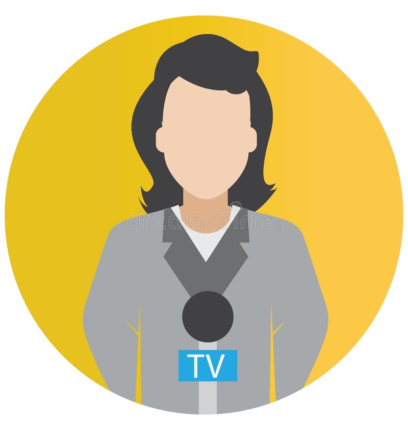 News Reporter Vector Illustration Icon Which Can Easily Modify or Edit ...