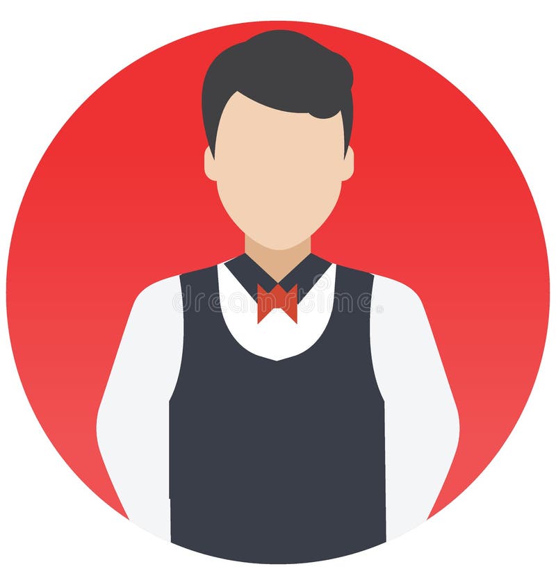Butler Vector Illustration Icon Which Can Easily Modify or Edit Stock ...