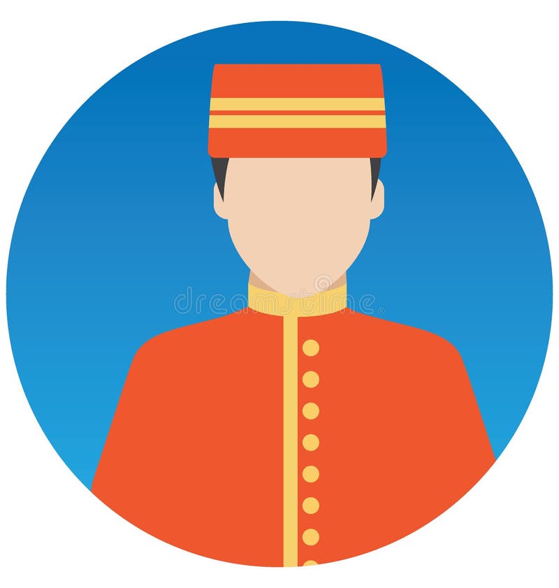 Bellboy Vector Illustration Icon Which Can Easily Modify or Edit Stock ...
