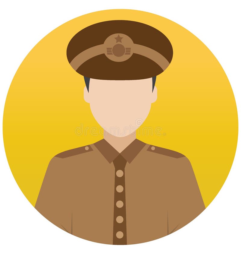 Army Officer Vector Illustration Icon Which Can Easily Modify or Edit ...