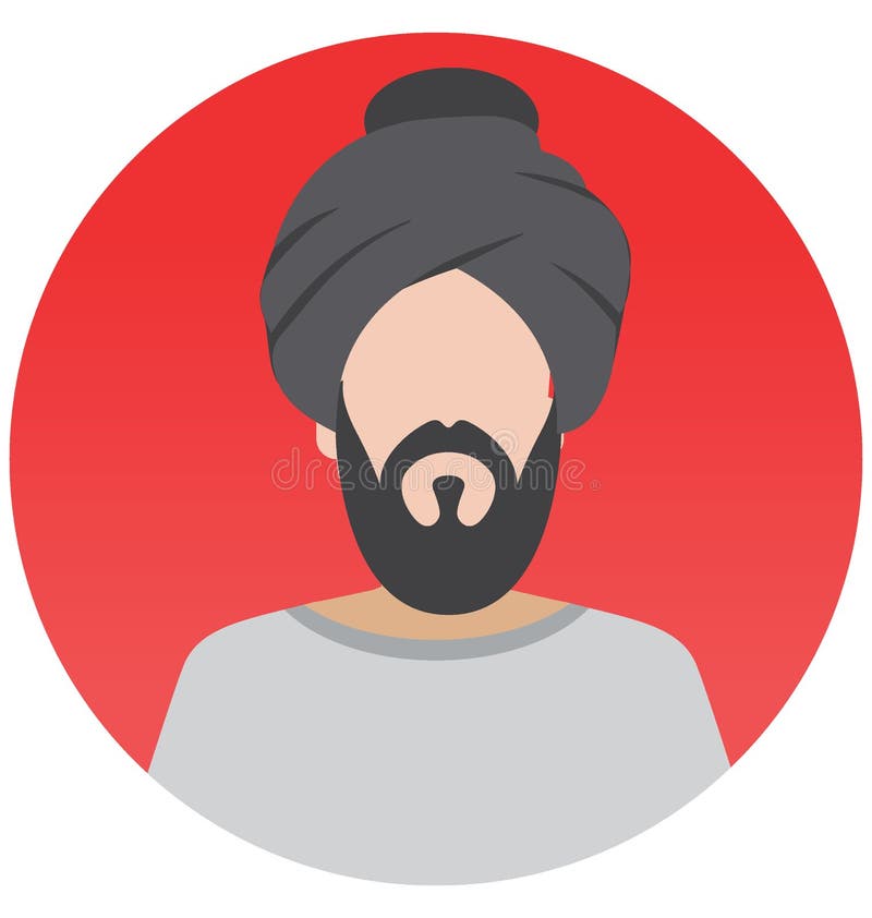 Sikh Vector Illustration Icon Which Can Easily Modify or Edit Stock ...