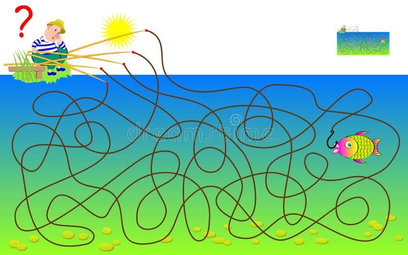 Logic Puzzle Game with Labyrinth for Children and Adults. Find by Which ...