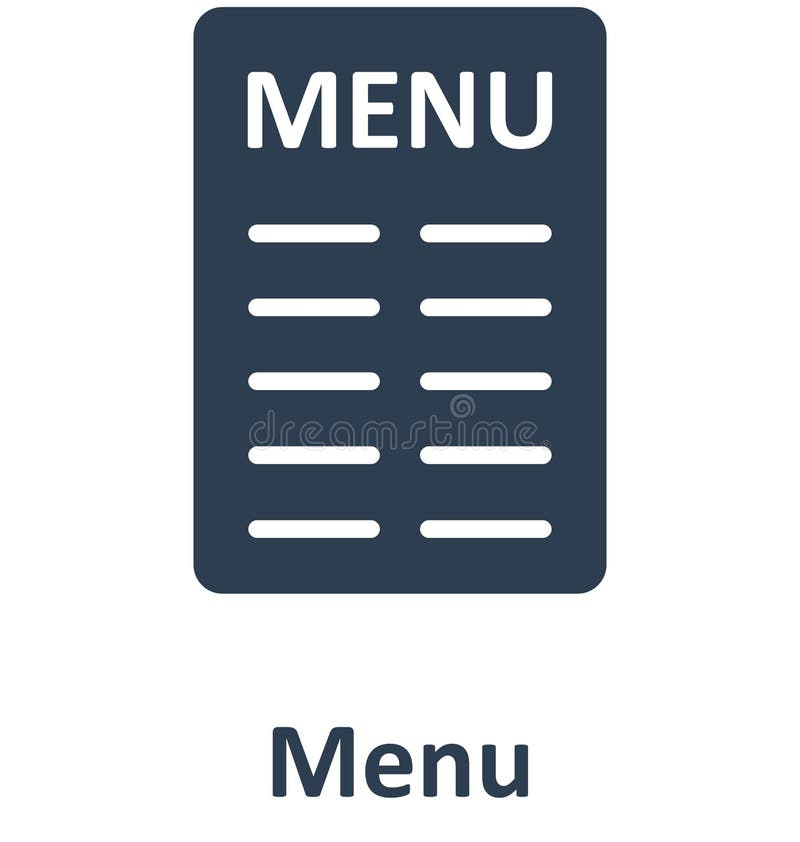 Menu Card Color Isolated Vector Icon that Can Be Easily Modified or ...