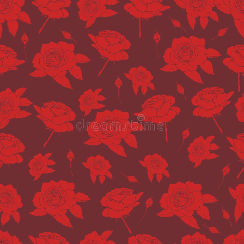 Red roses seamless pattern stock illustration. Illustration of womens ...