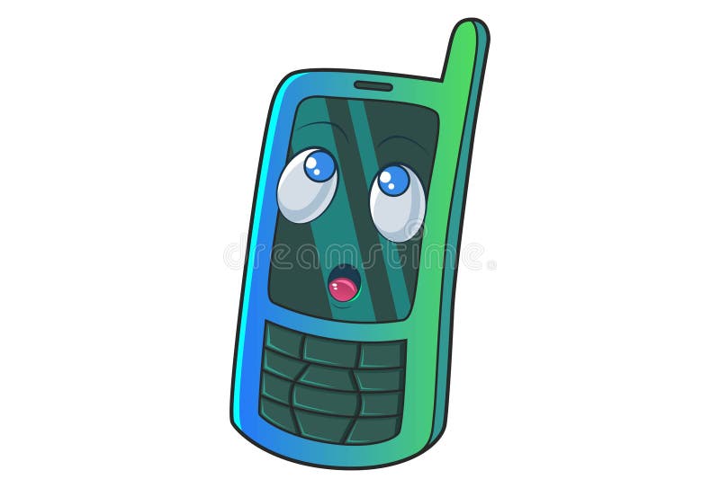 Vector Cartoon Illustration of Cute Mobile. Stock Vector - Illustration ...