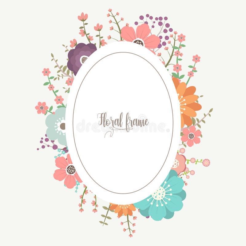 Elegant Design Illustration of Floral Frame Template with Text Inside ...