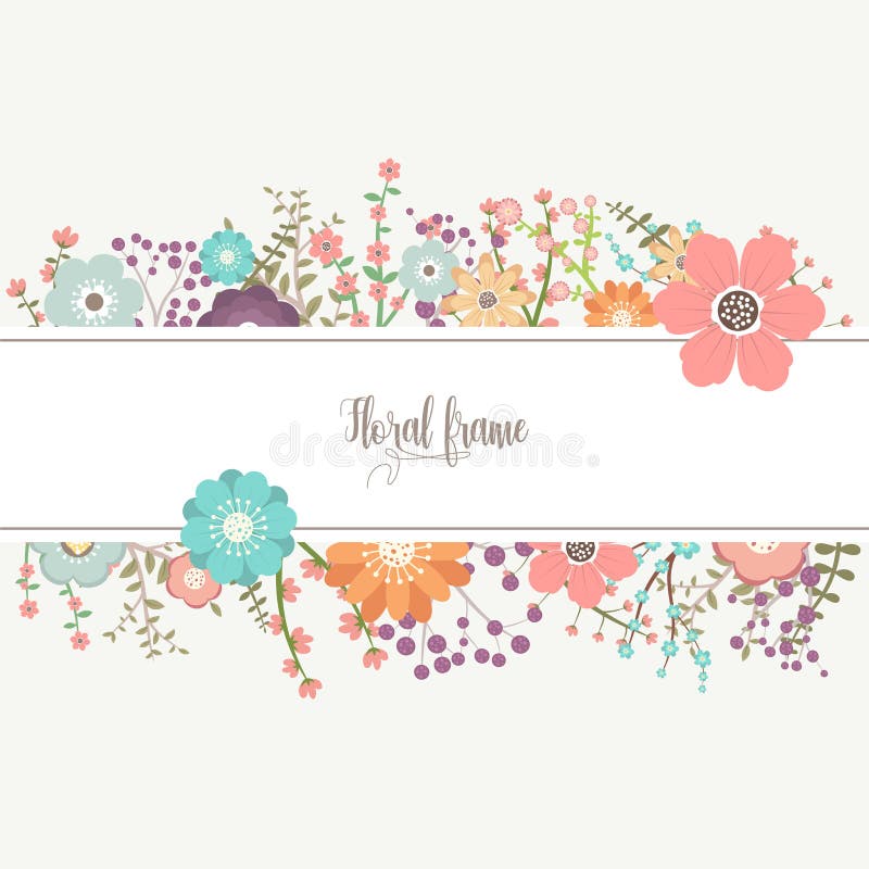Elegant Design Illustration of Floral Frame Template with Text Inside ...