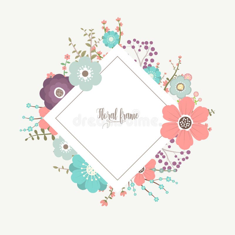 Elegant Design Illustration of Floral Frame Template with Text Inside ...