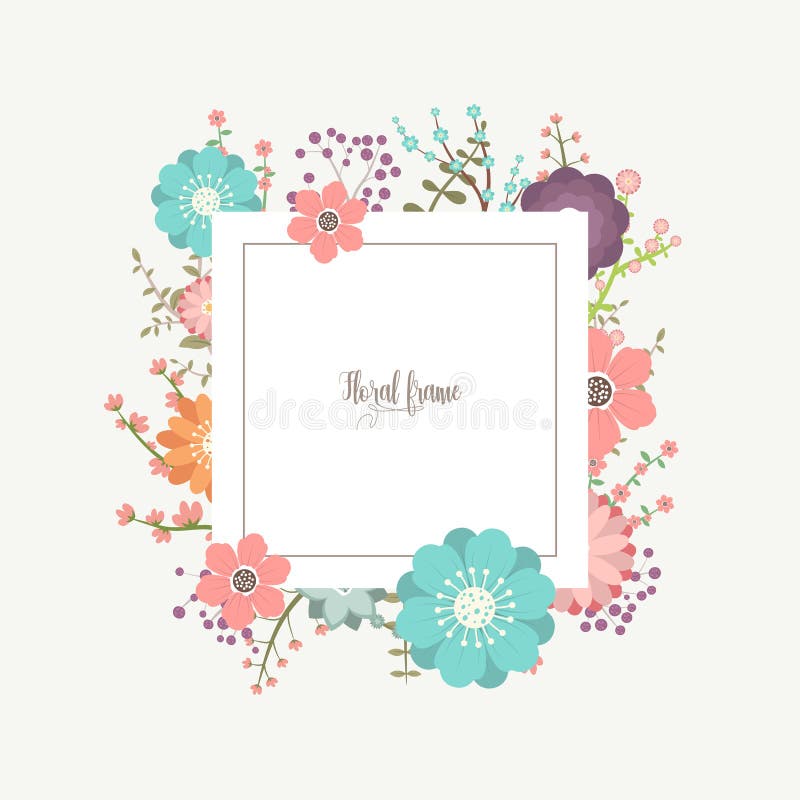 Elegant Design Illustration of Floral Frame Template with Text Inside ...
