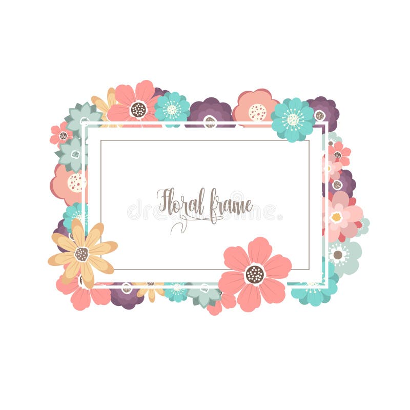 Elegant Design Illustration of Floral Frame Template with Text Inside ...