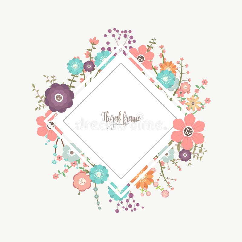 Elegant Design Illustration of Floral Frame Template with Text Inside ...
